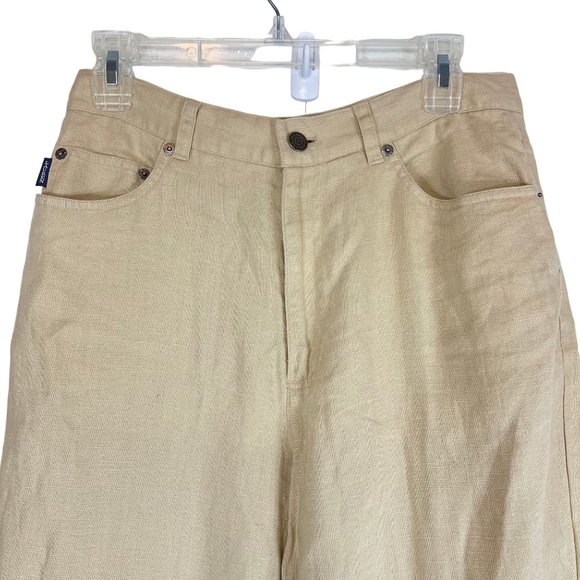 Lauren Ralph Lauren | Pants & Jumpsuits | Lauren Ralph Lauren Khaki Linen 5 Pocket Wide Leg High ...